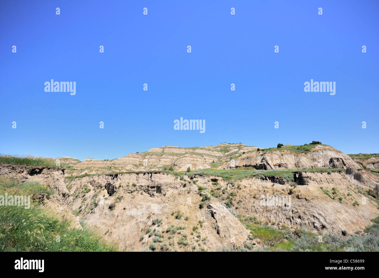 Land formations in Theodore Roosevelt National Park, North Dakota, USA ...