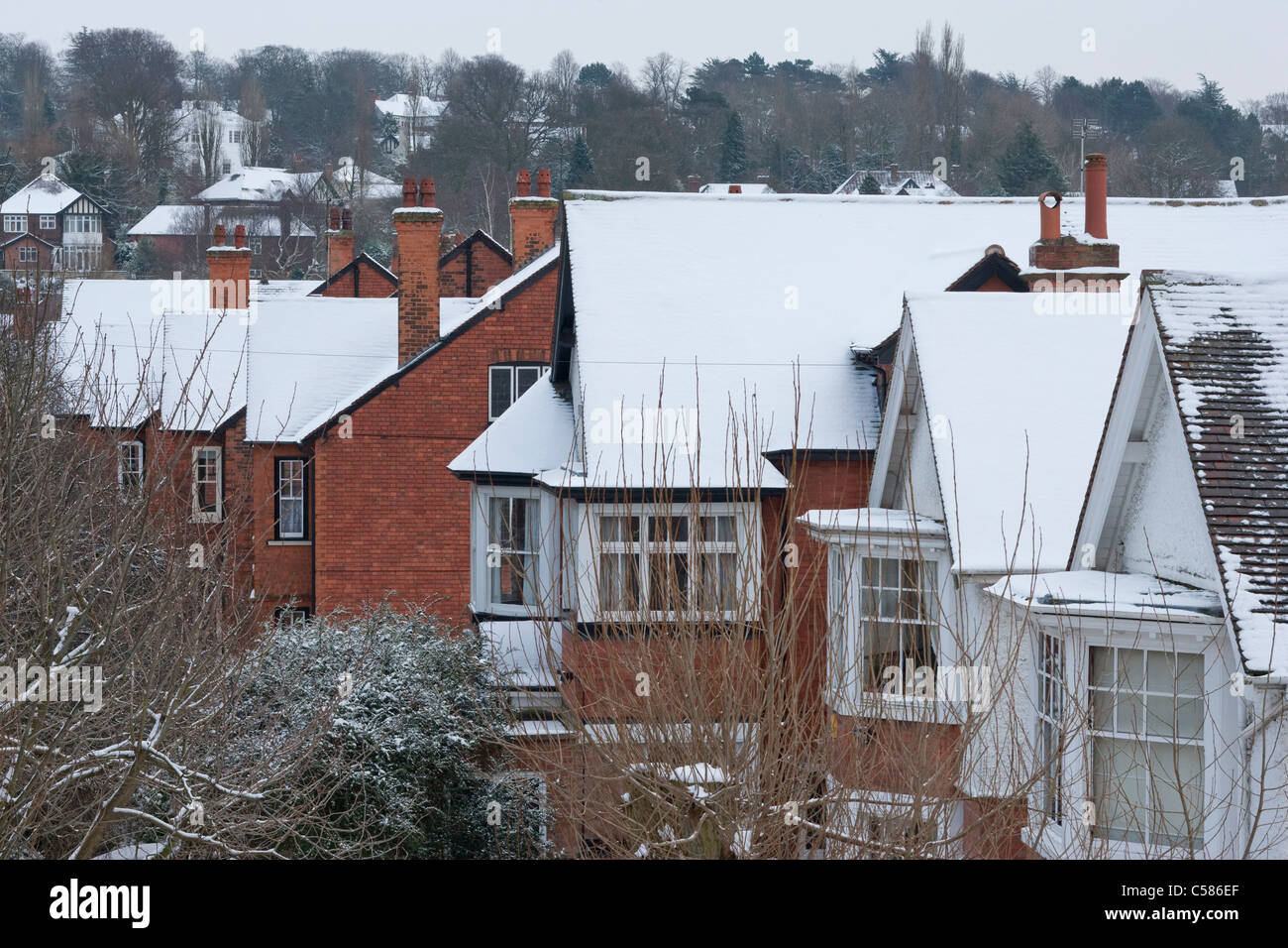 Rooftops in the snow Stock Photo - Alamy