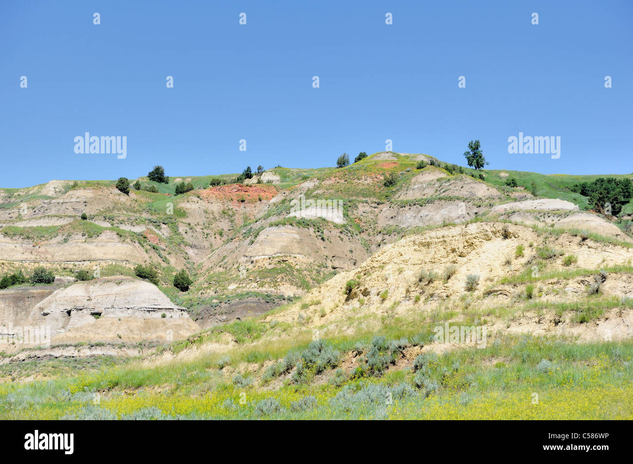 Land formations in Theodore Roosevelt National Park, North Dakota, USA ...