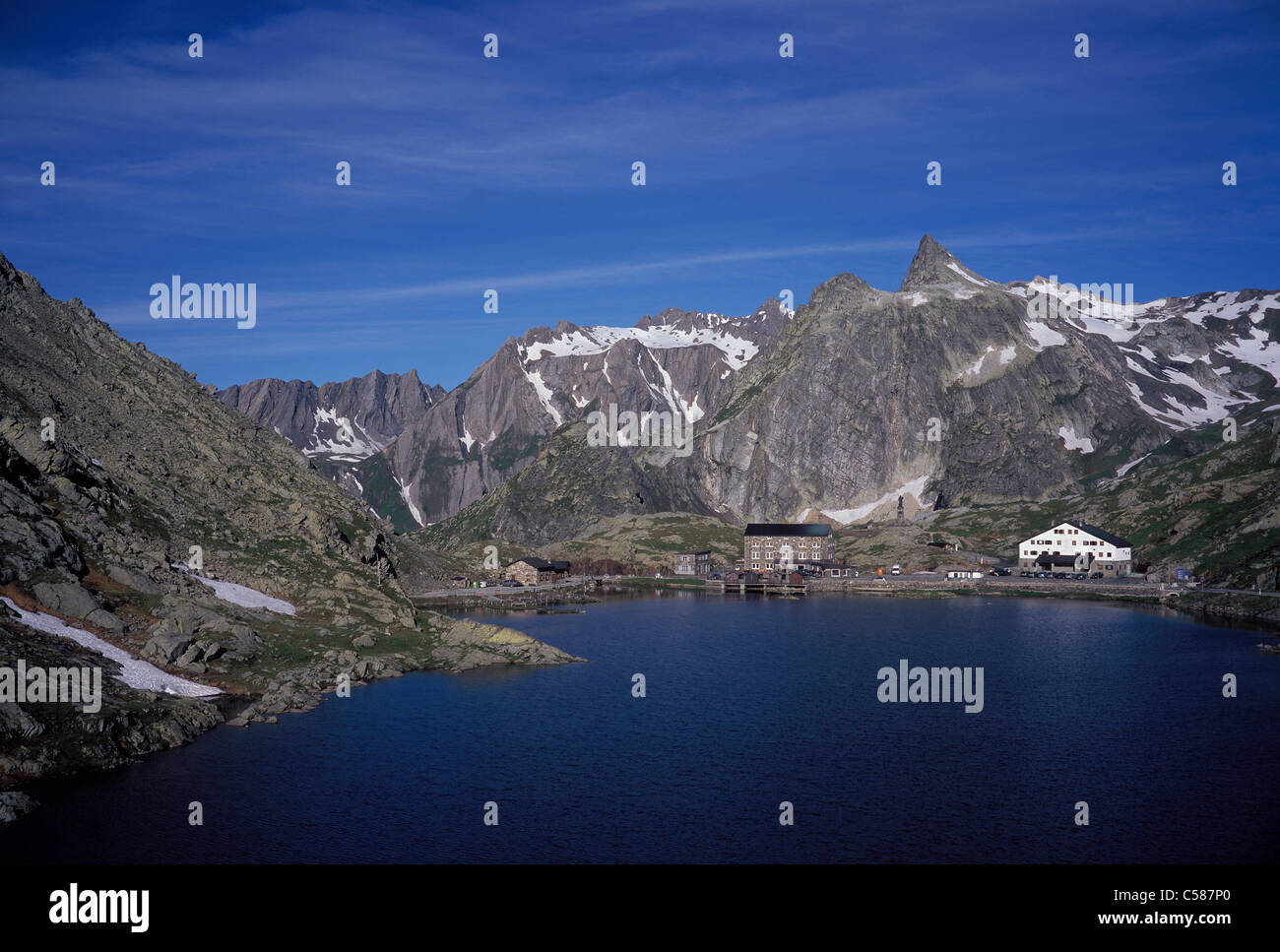 Switzerland, Europe, Great Saint Bernhard, Pass, scenery, lake, Valais ...