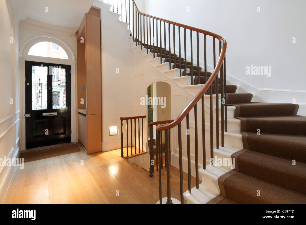 Hall of Georgian house with staircase Stock Photo - Alamy