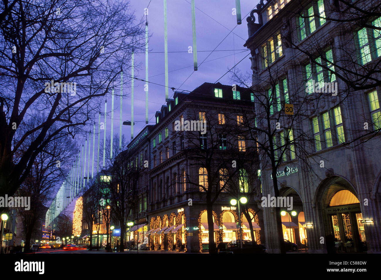 Bahnhofstrasse zurich winter hi-res stock photography and images - Alamy