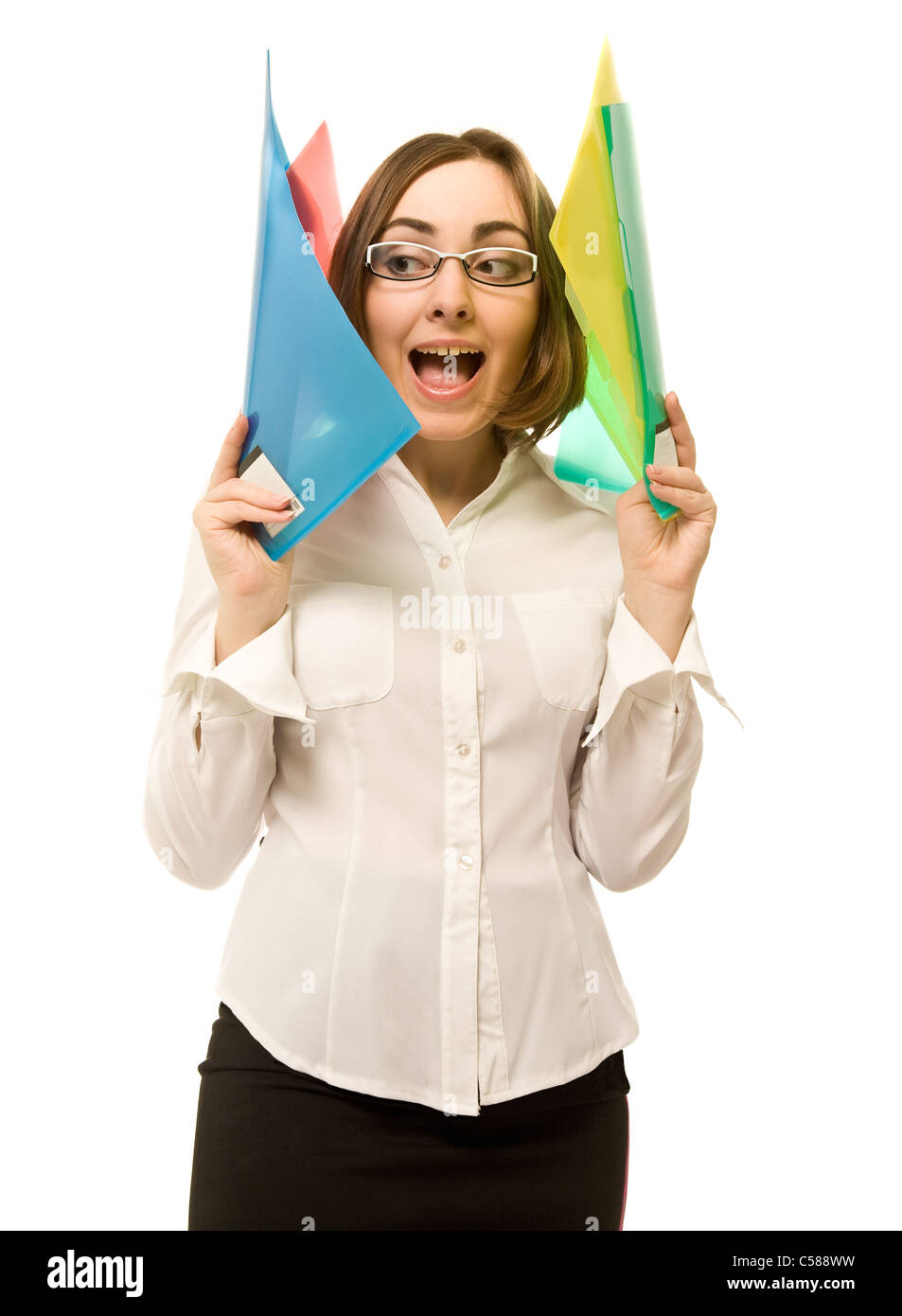 Female office holding file folders hi-res stock photography and images ...