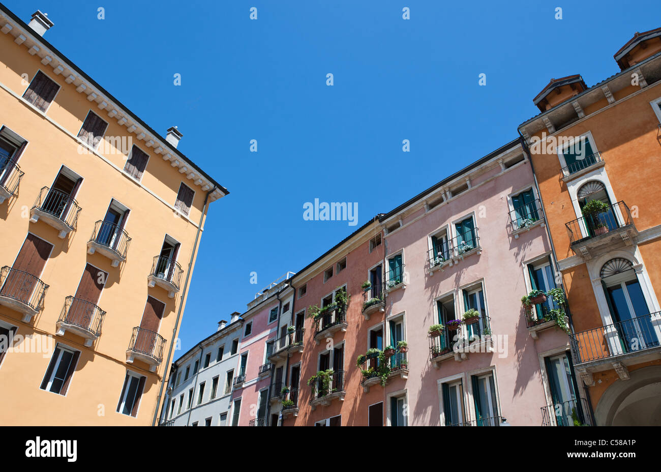 Italy, Vicenza, the houses of Piazza Delle Biade Stock Photo - Alamy