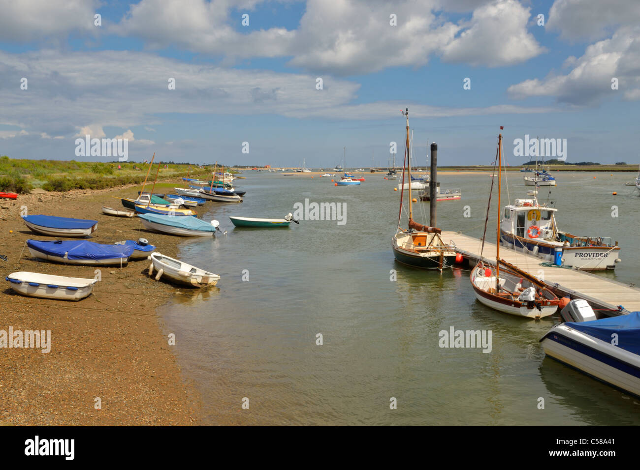 Wells next the Sea North Norfolk Harbour Boats Stock Photo - Alamy