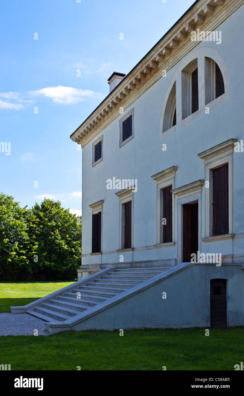 Italy,Veneto, Bagnolo di Lonigo, the rear entry of Villa Pisani ...