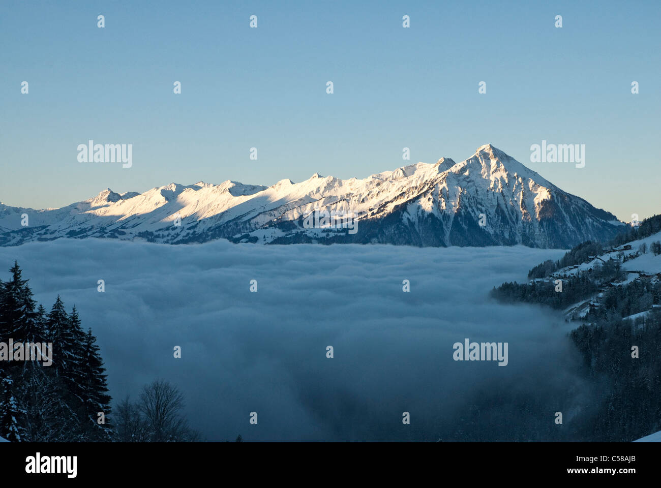 Alps, Beatenberg, mountains, Bern, canton BE, Bernese Oberland, Europe ...