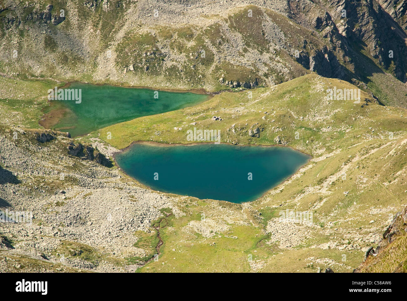 Mountain lake, Bernina, alps, Grison Alps, Europe, Graubunden, Grisons ...