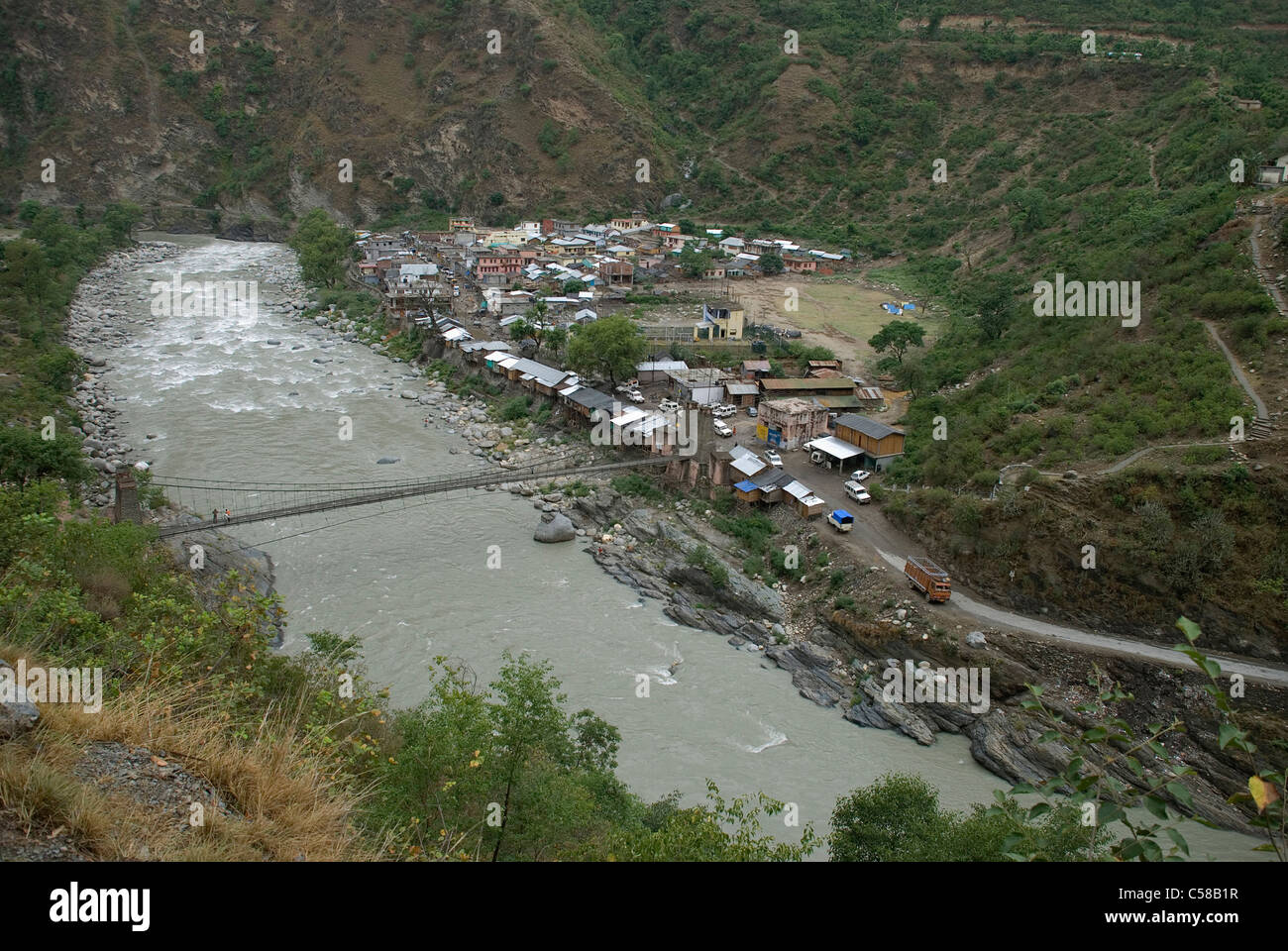 Landscape, Tiuni Town, Tons River, Uttarakhand, India Stock Photo - Alamy