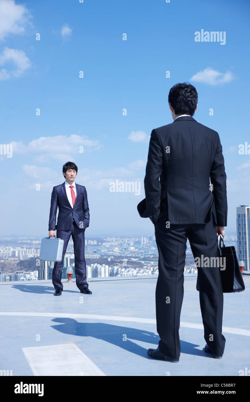 business rivals directly facing each other Stock Photo - Alamy