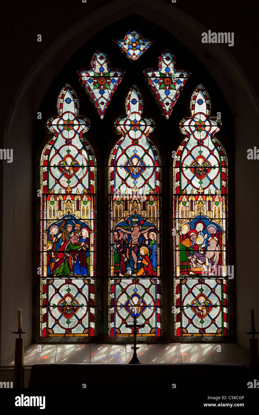 Stained Glass window, South Chancel. St Mary's Church, Salehurst, East ...