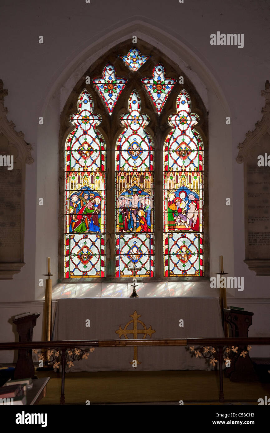 Stained Glass window, South Chancel. St Mary's Church, Salehurst, East ...