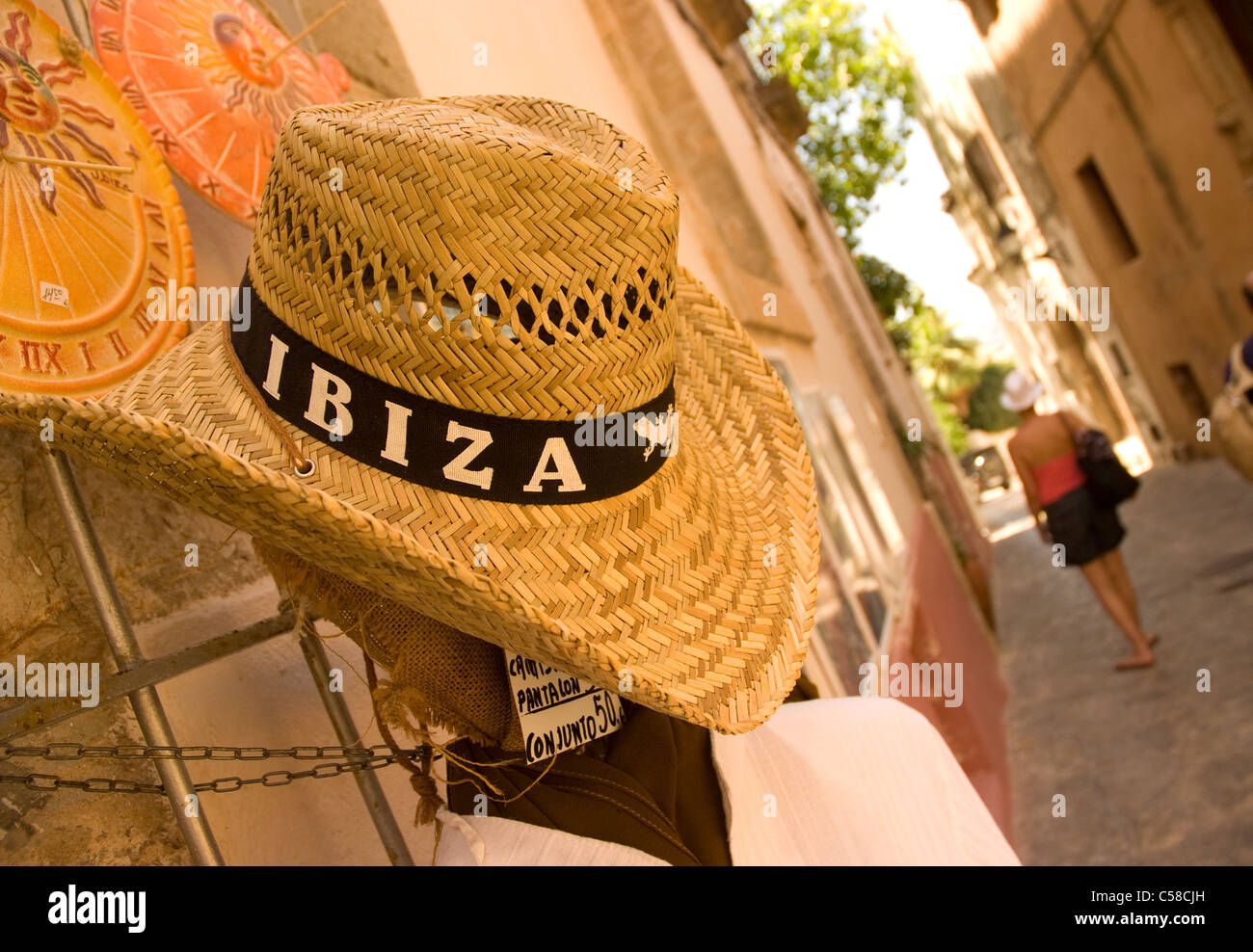 Ibiza hat on display inside Dalt Vila , ibiza town Stock Photo - Alamy