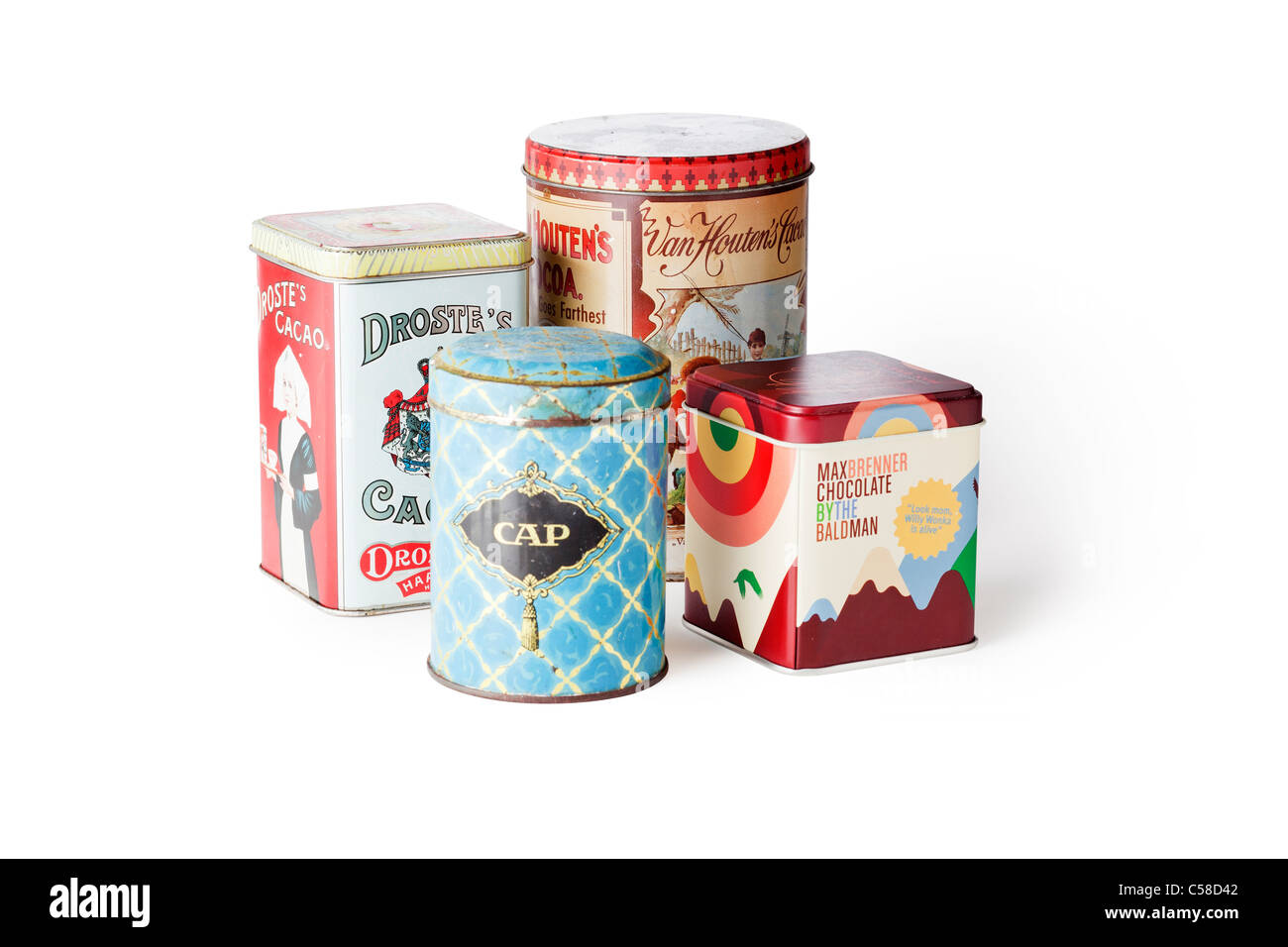 CAns with colorful labels and design Stock Photo - Alamy