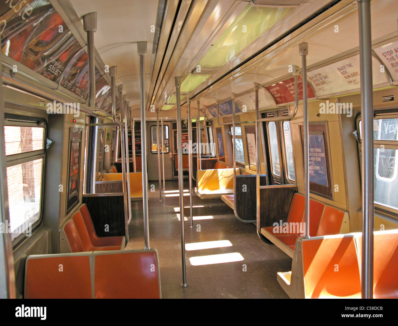 Empty subway train car Stock Photo - Alamy