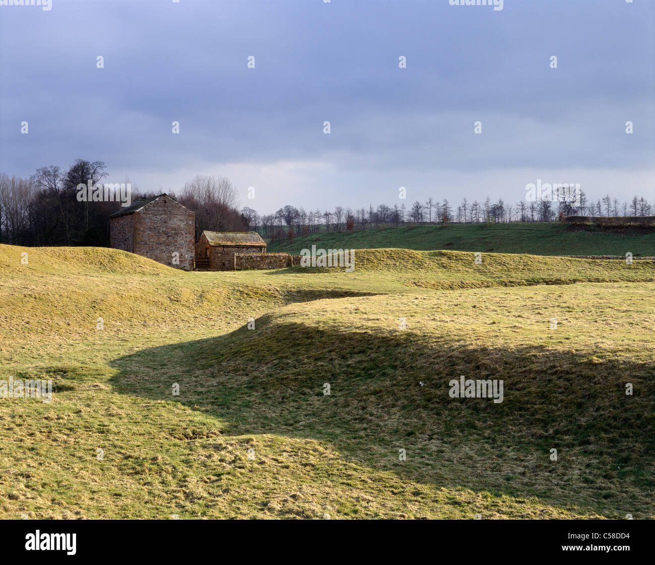 Arthur's Round Table neolithic earthworks Stock Photo - Alamy
