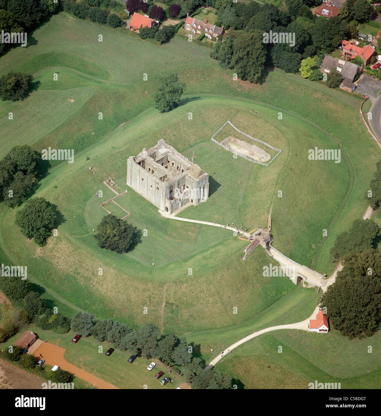 Castle Rising Castle. Aerial view Stock Photo - Alamy