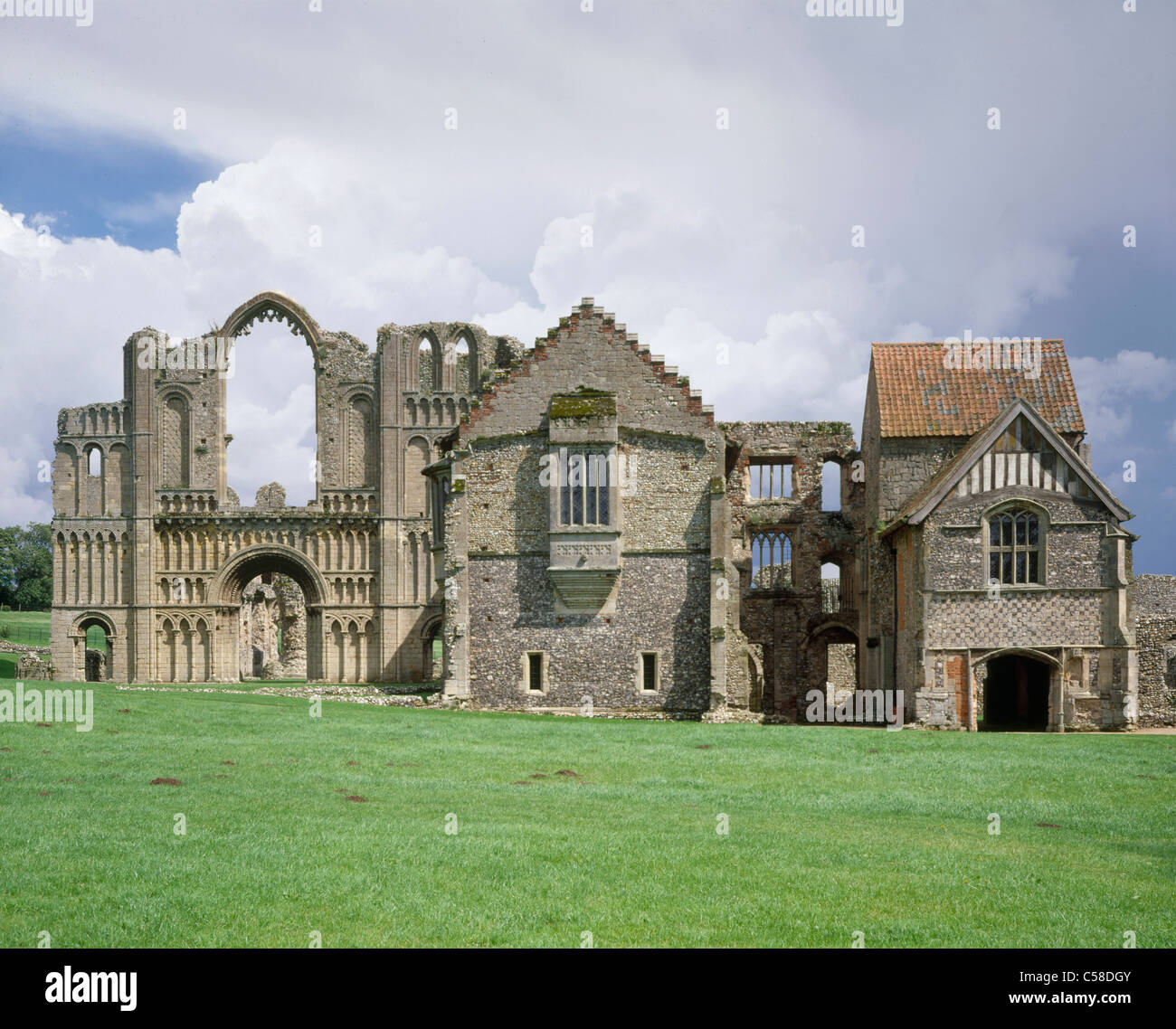 Castle Acre Priory.View from East Stock Photo - Alamy