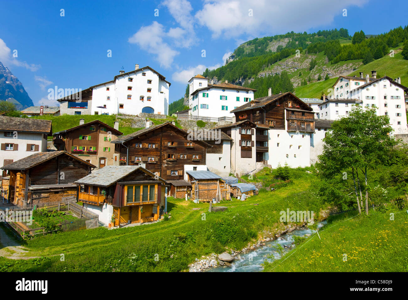 Splugen, Switzerland, Europe, canton Graubunden, Grisons, village ...