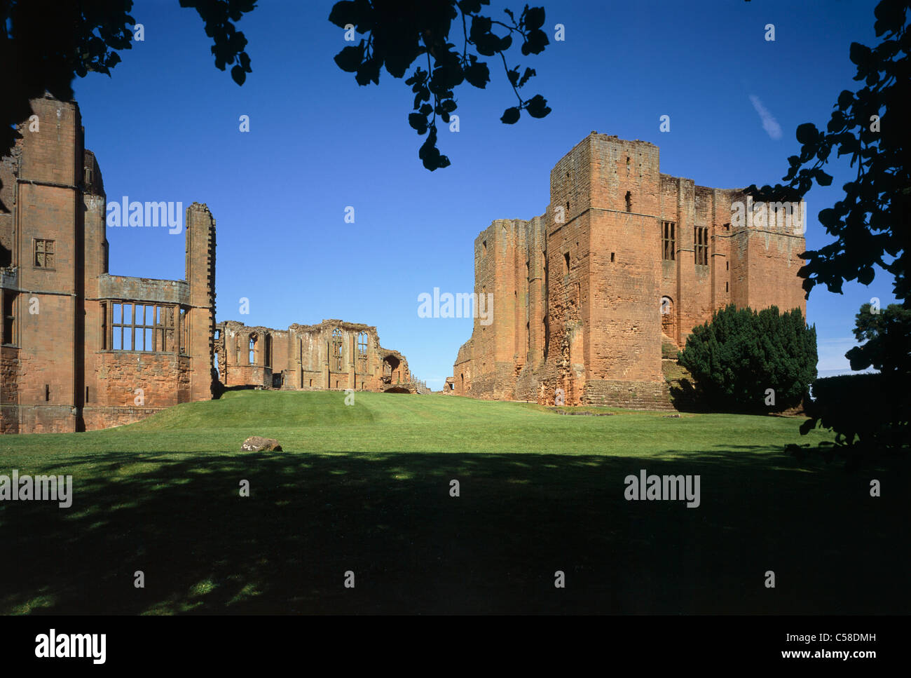 Kenilworth Castle. Inner Court with Leicesters Building on left and the ...