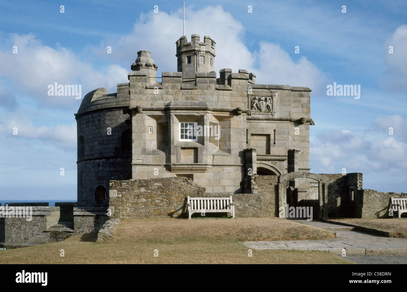 Pendennis Castle. General view of the keep and northern entrance block ...