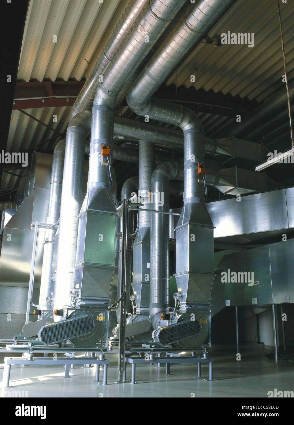 air conditioning, architecture, building technology, factory ...