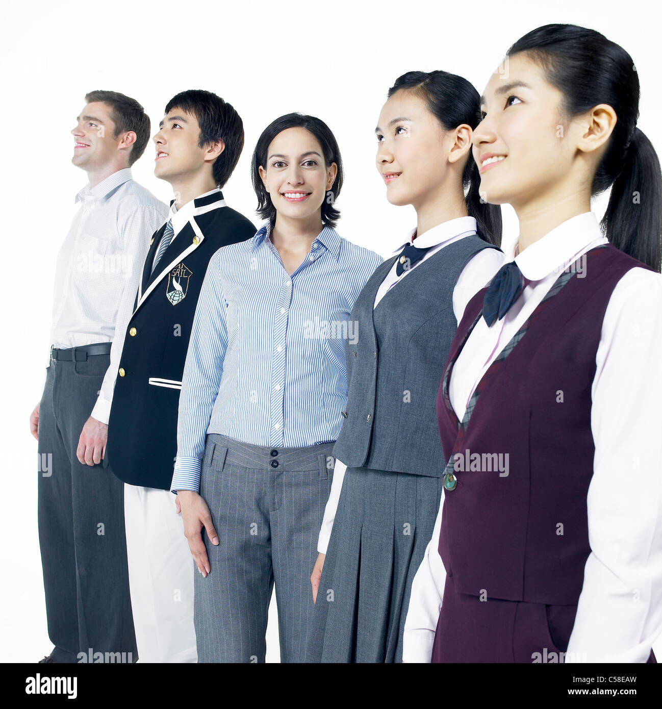 Portrait of teacher and student standing Stock Photo - Alamy