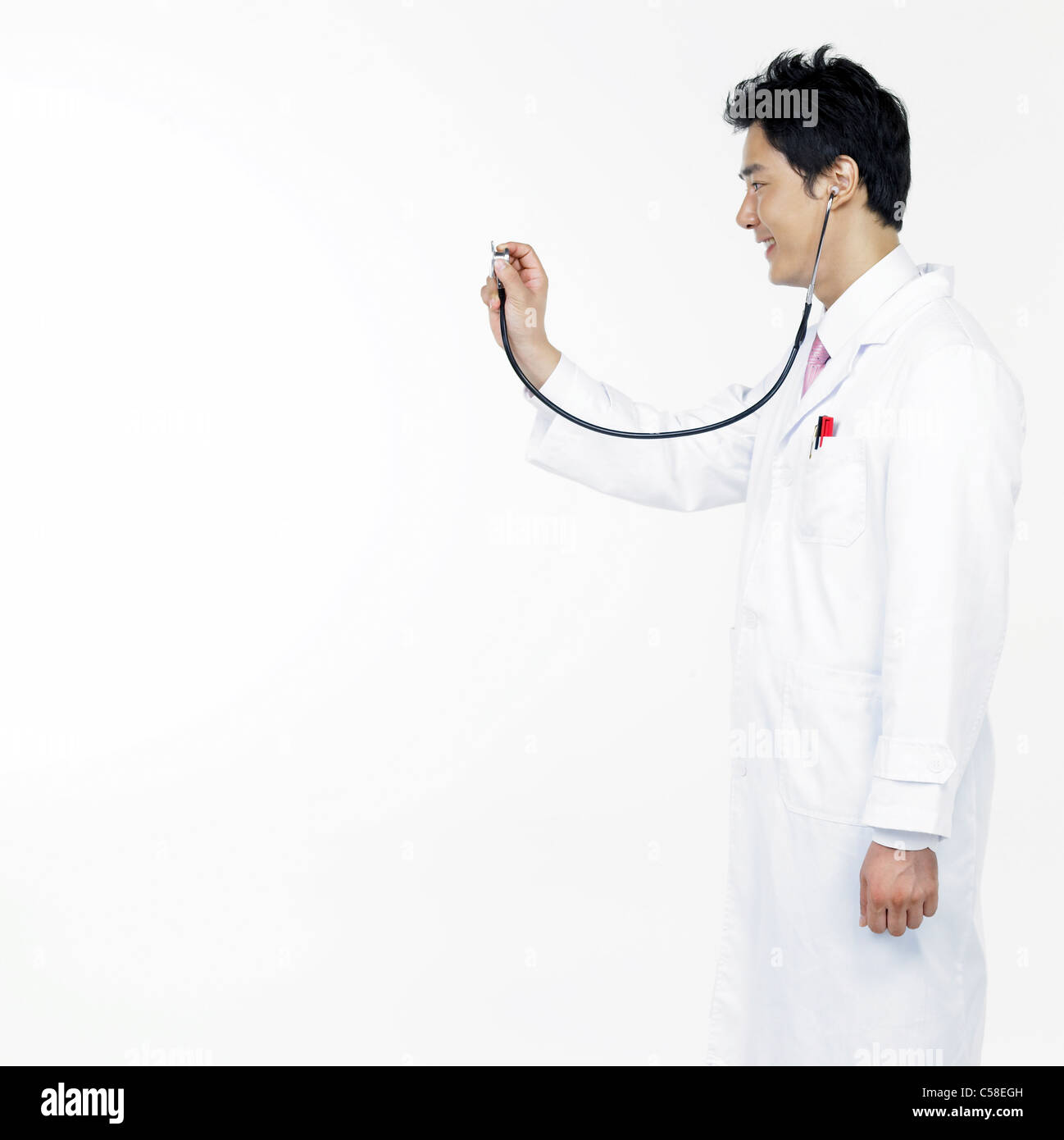 Side view of Doctor with stethoscope Stock Photo - Alamy