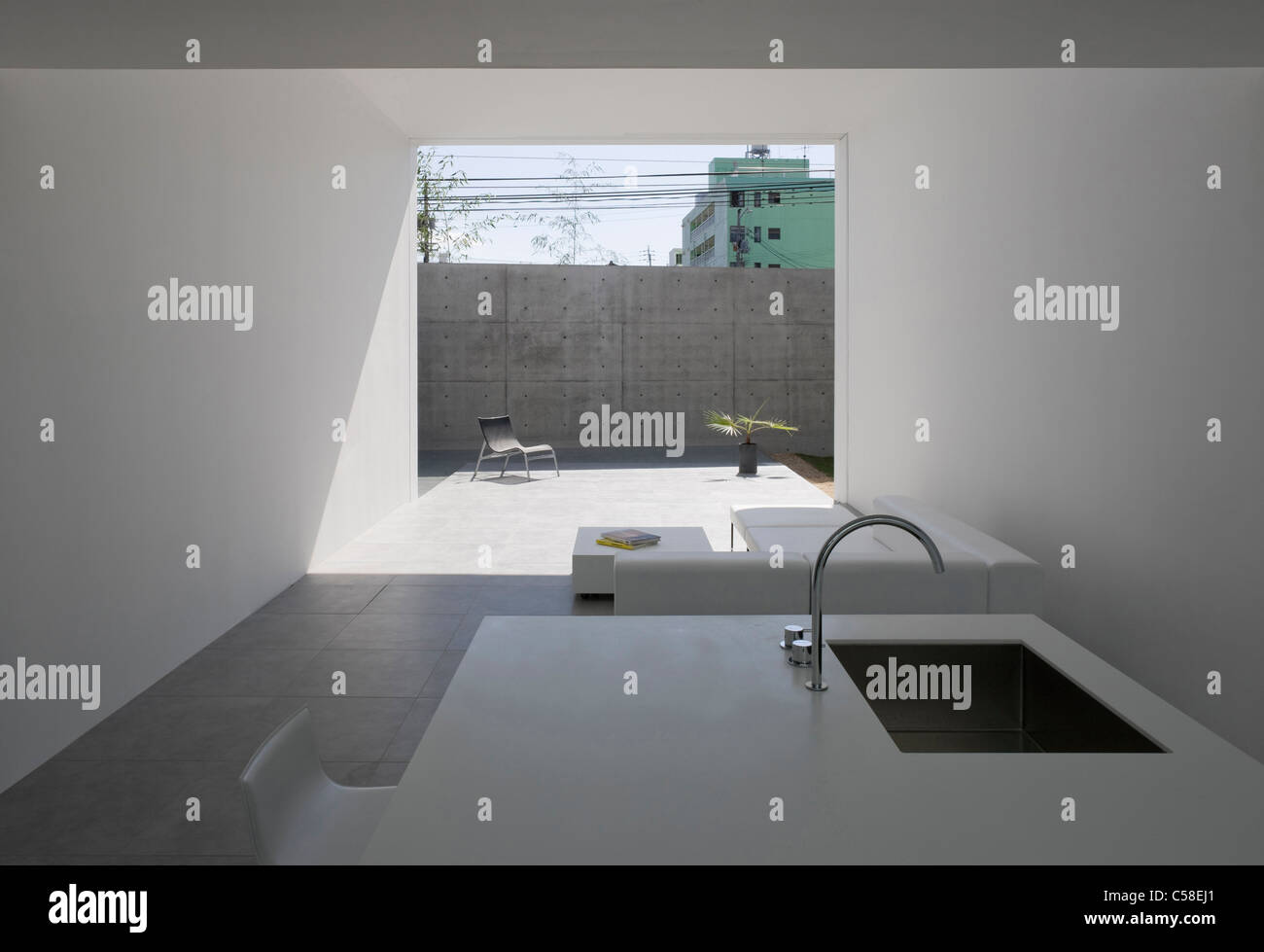 MA-HOUSE, Private House, View of the living and dining room Stock Photo ...