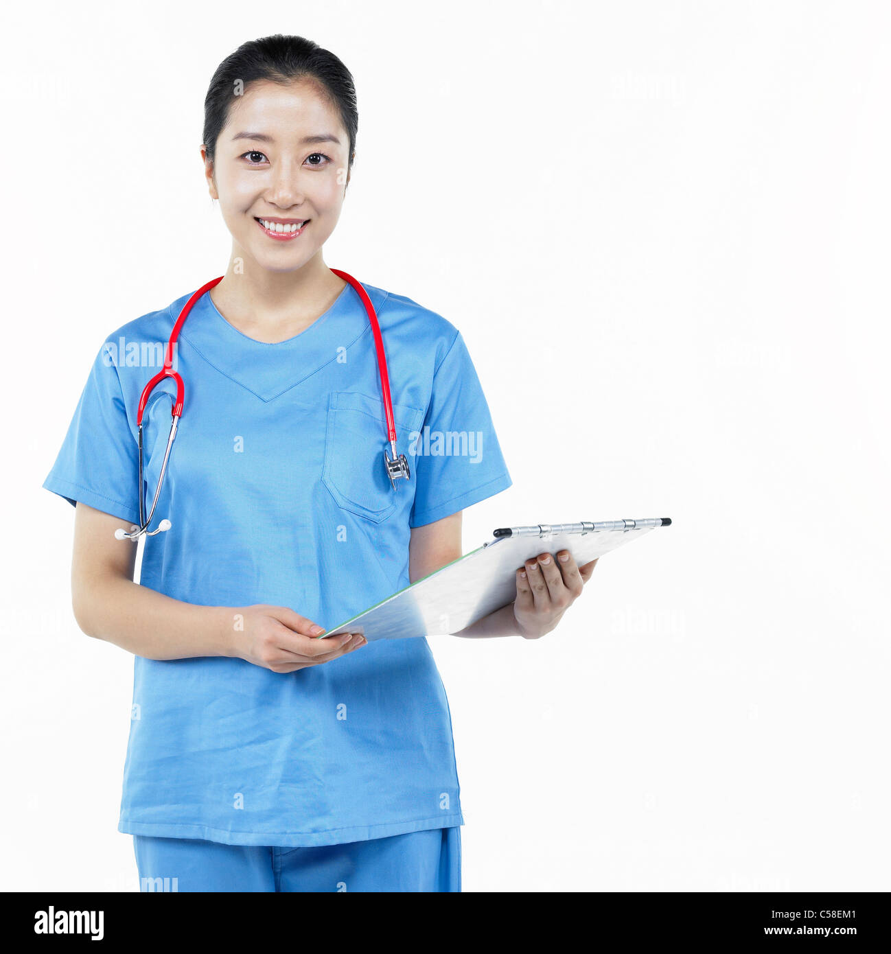 Portrait of Doctor holding medical chart Stock Photo - Alamy