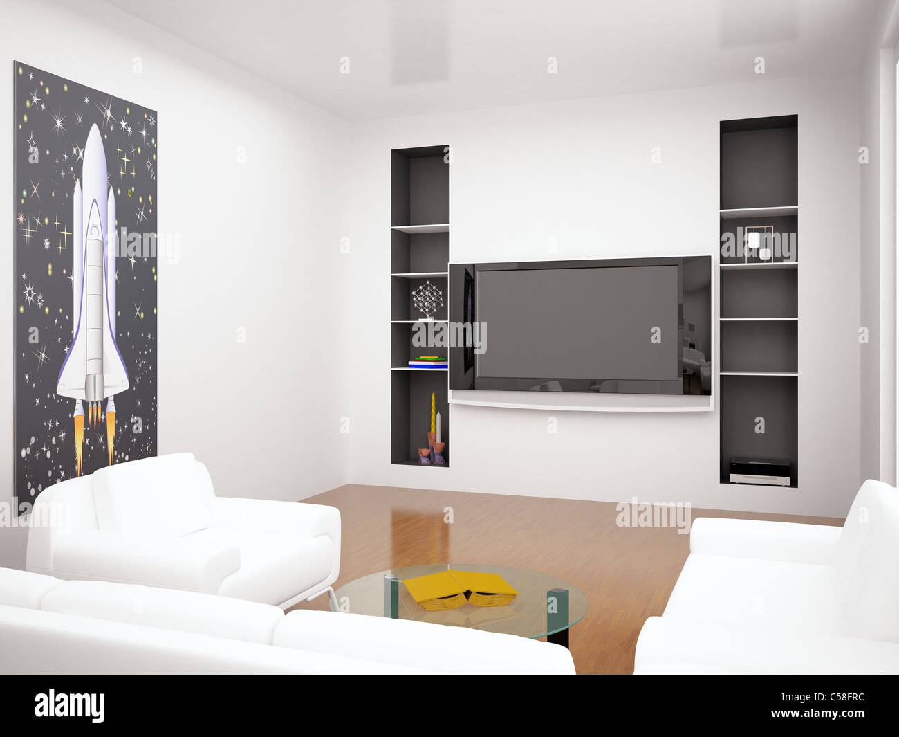 Interior of the modern room. High resolution image. 3d rendered ...