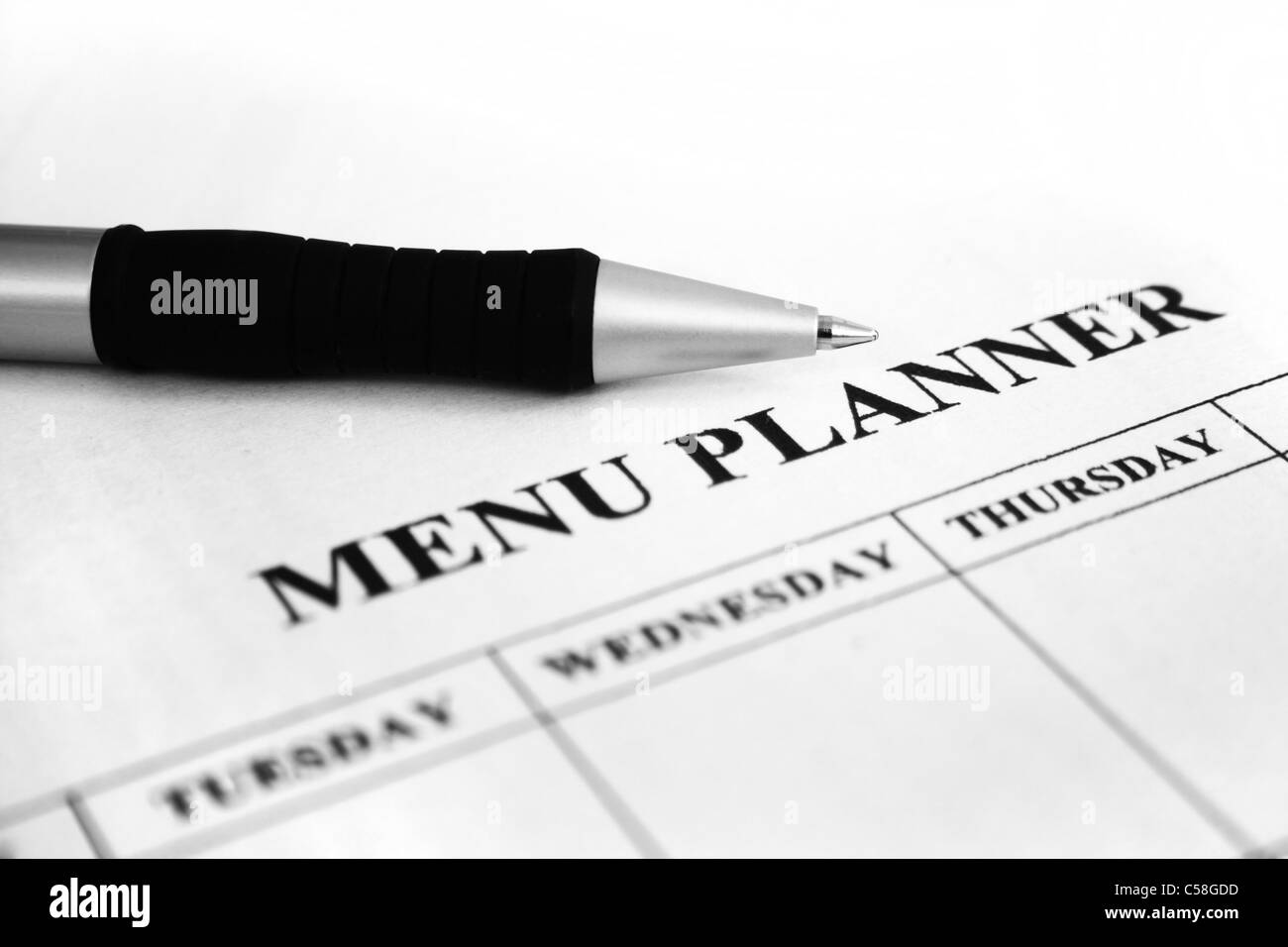 Menu planner plan hi-res stock photography and images - Alamy