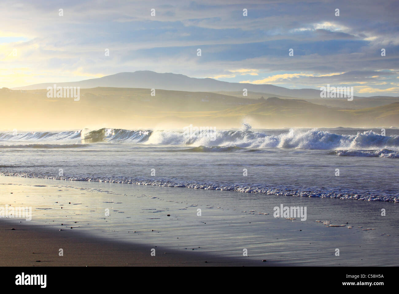 Evening, evening mood, Coldbackie, Coldbackie Bay, cliff, rock, body of ...