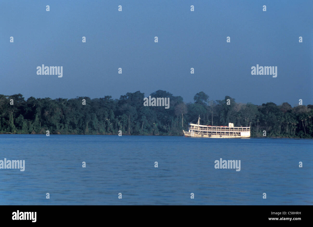 Riverboat, boat, Amazon River, near Belem, Amazon Delta, Amazonia ...