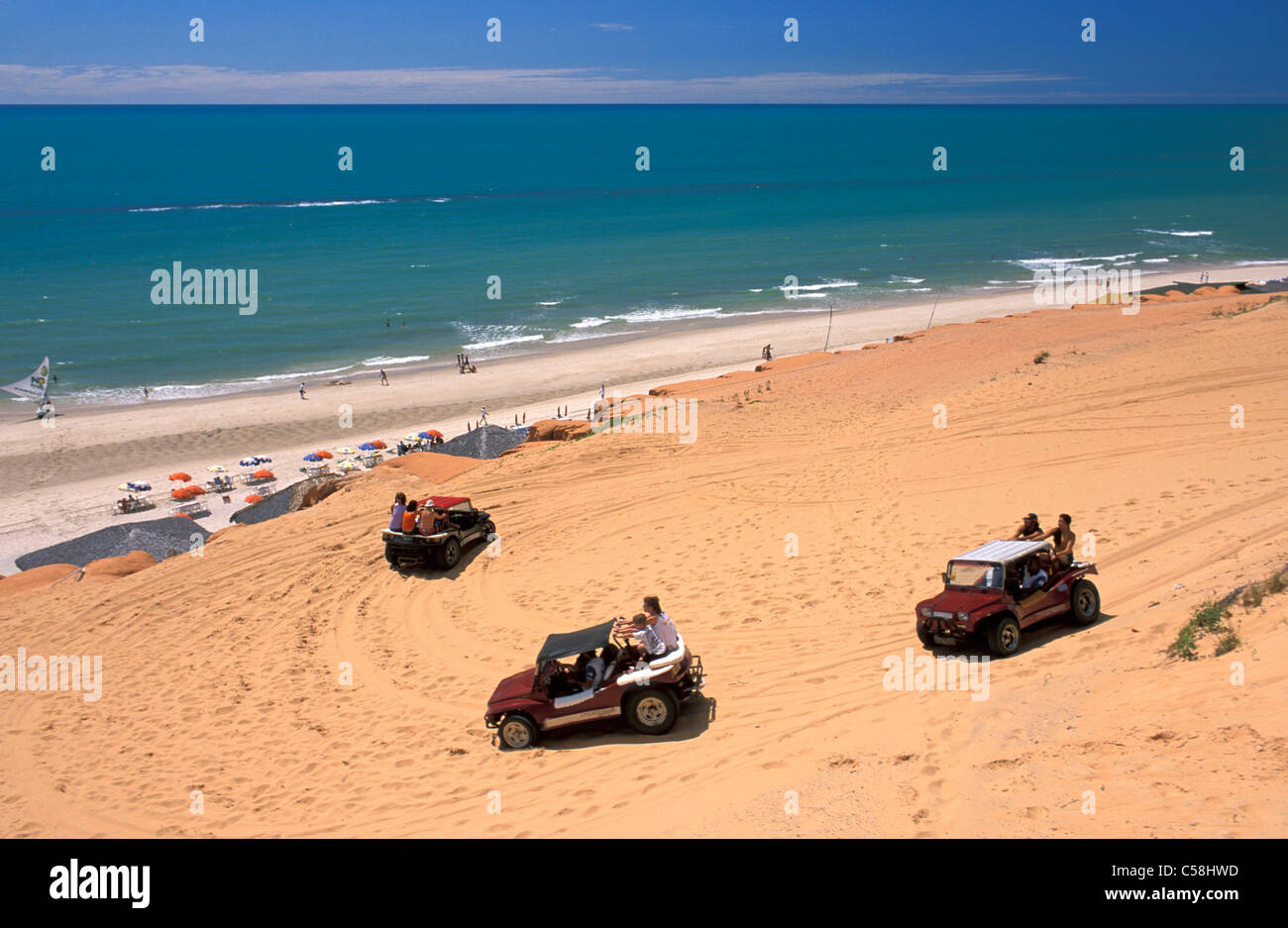 Beachfront, Canoa Quebrada, Ceara, Brazil, South America, beach, quads ...