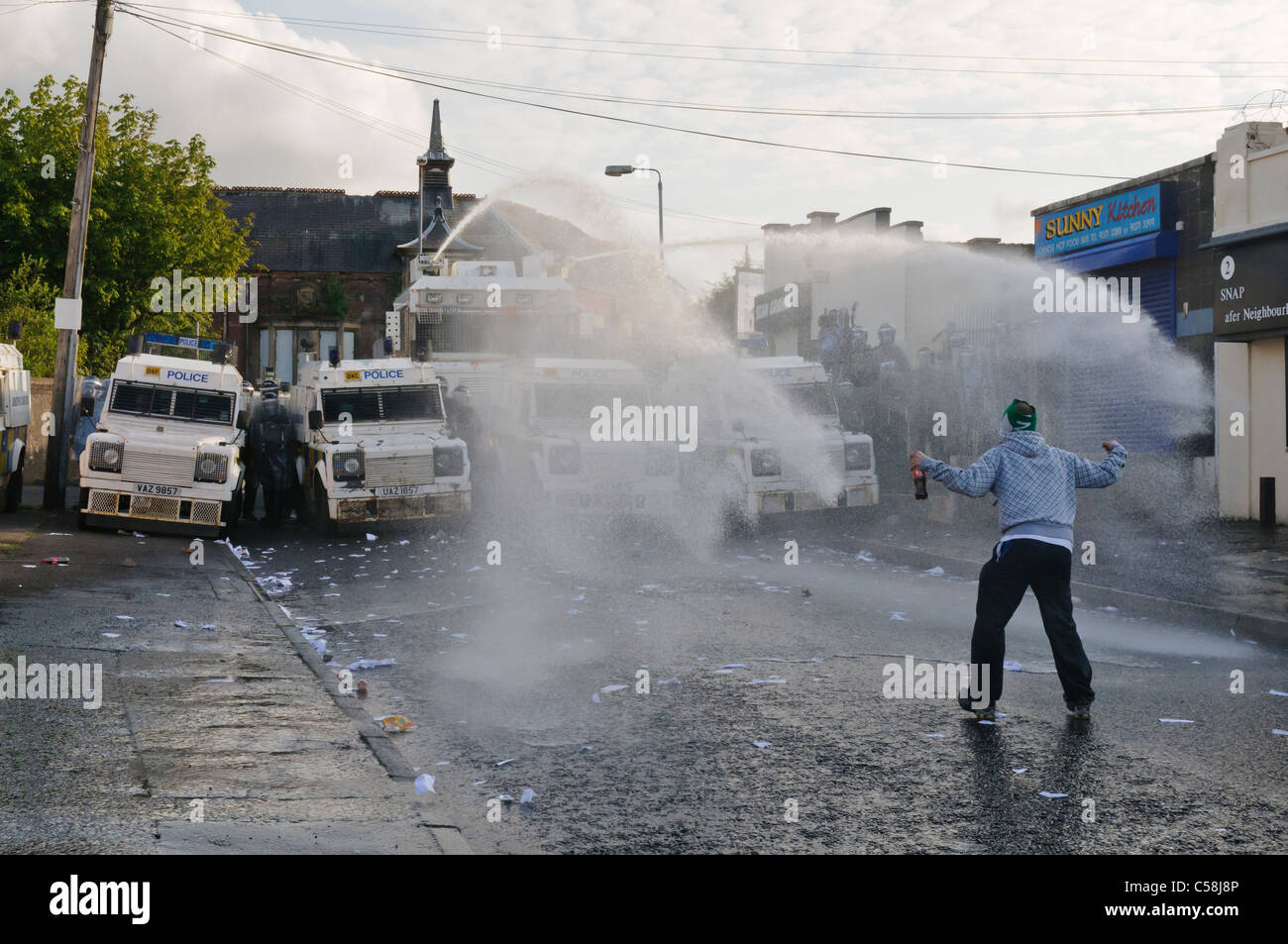 Water cannon hi-res stock photography and images - Alamy