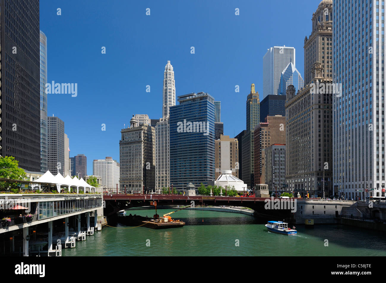 Tour Boat, Chicago River, Chicago, Illinois, USA, United States ...