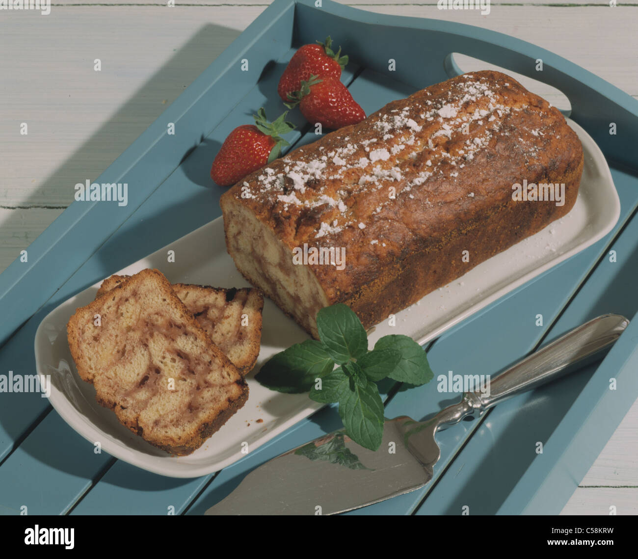 Strawberry - marble cake Stock Photo - Alamy