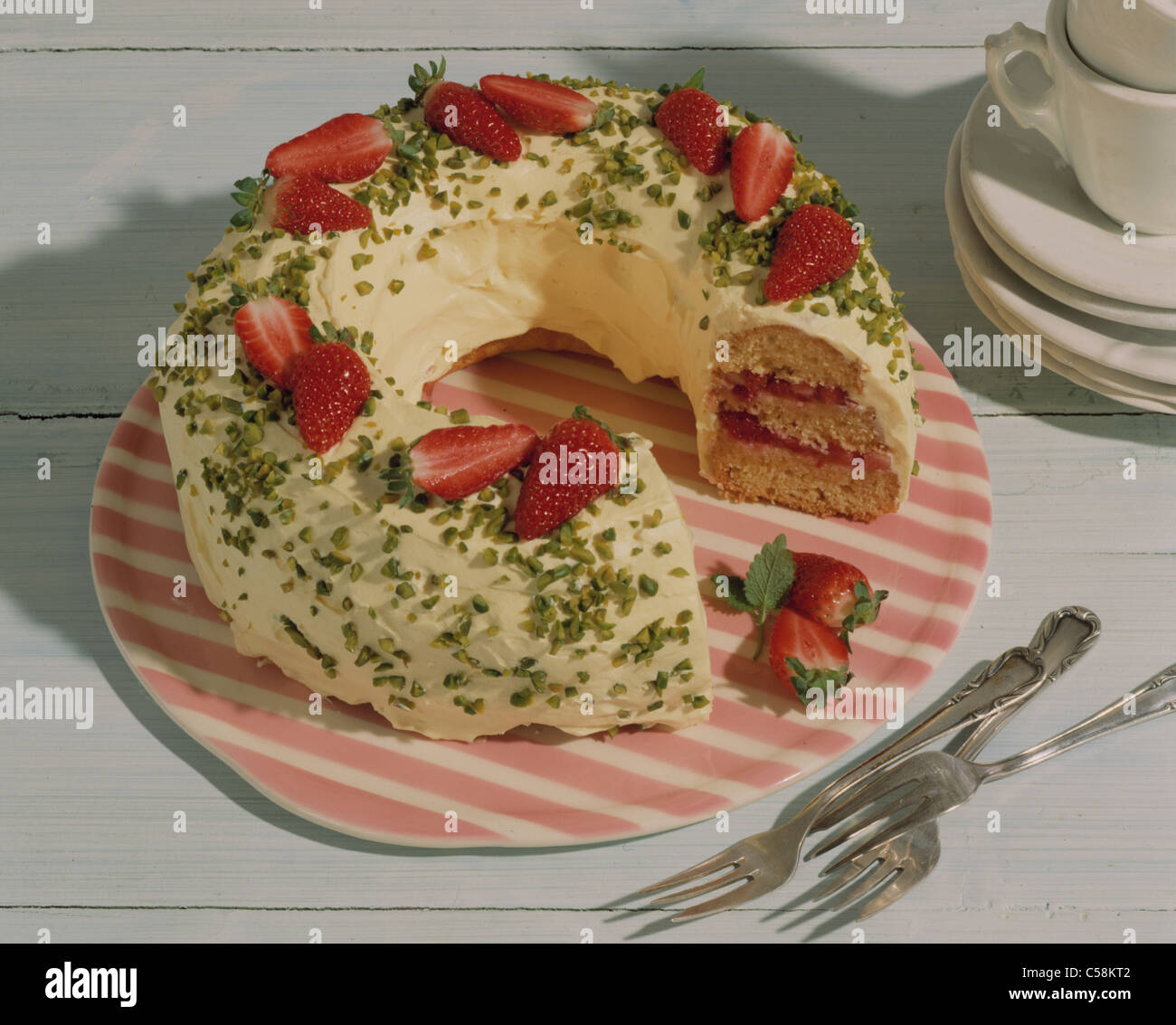 German strawberry cake Stock Photo - Alamy