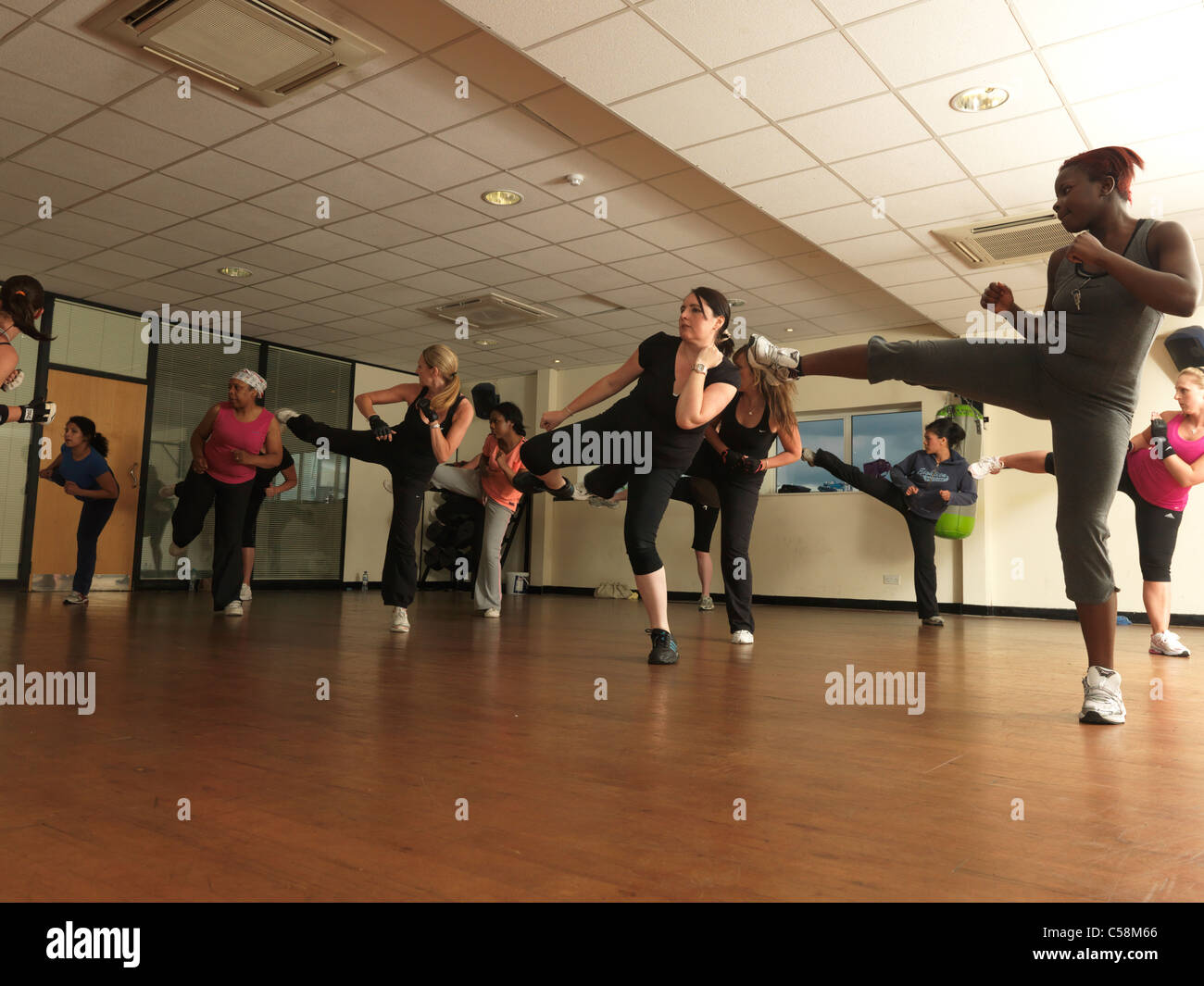 Combat Fitness Class Using Martial Arts Techniques To Keep Fit Stock ...