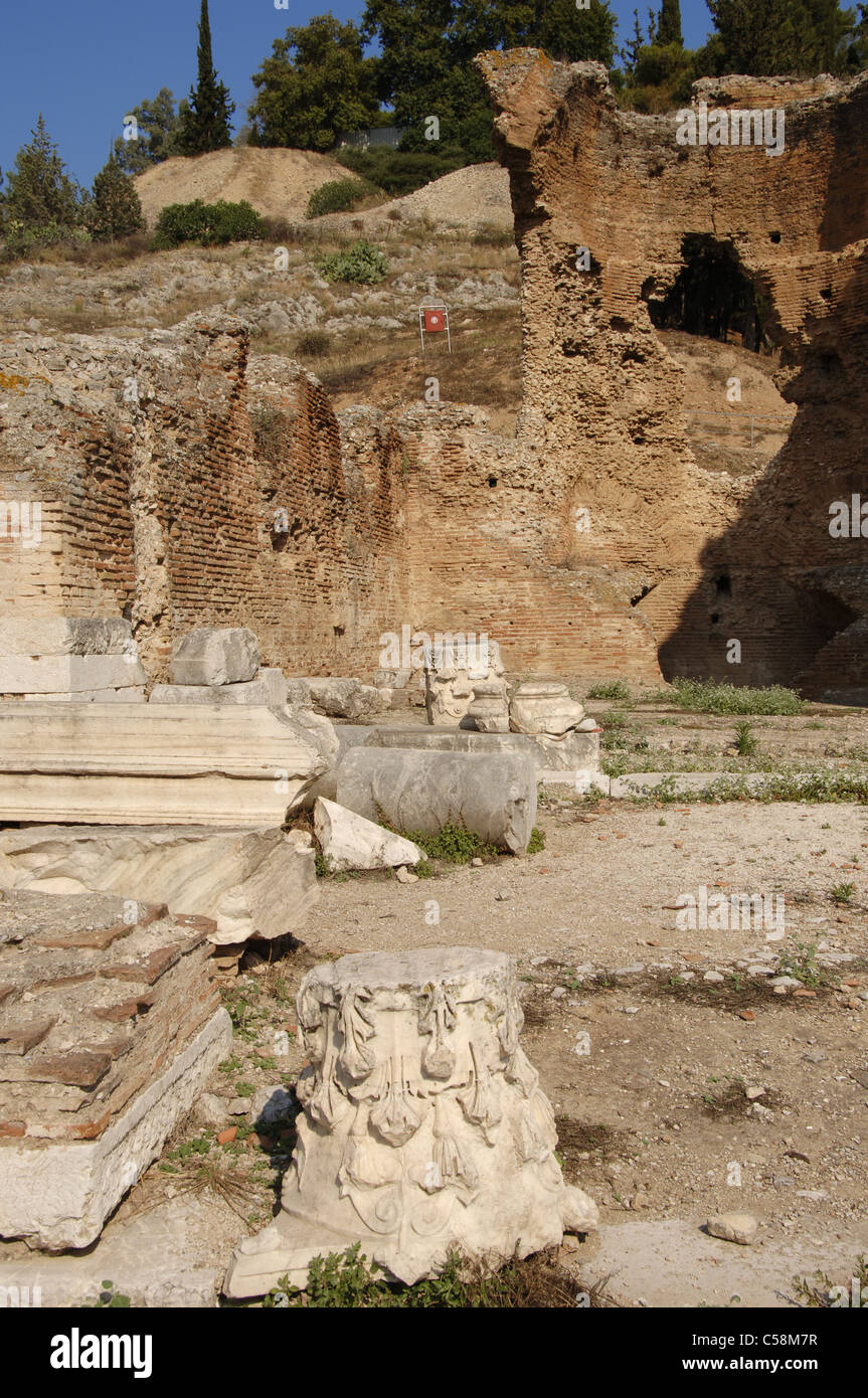Greece. Argos. Roman Baths. Ruins. Peloponnese Region Stock Photo - Alamy