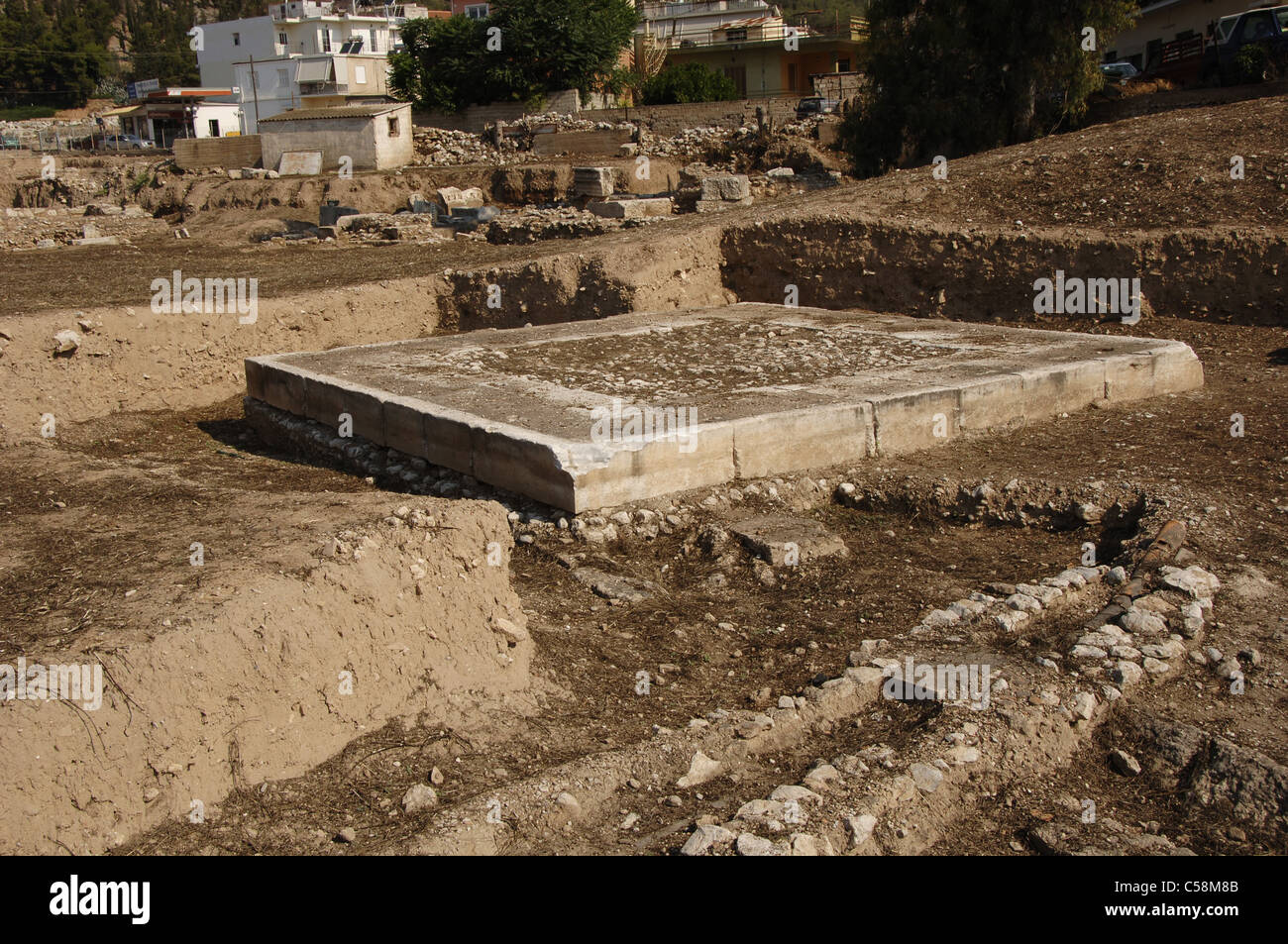 Greece. Argos. Roman Baths. Ruins. Peloponnese Region Stock Photo - Alamy