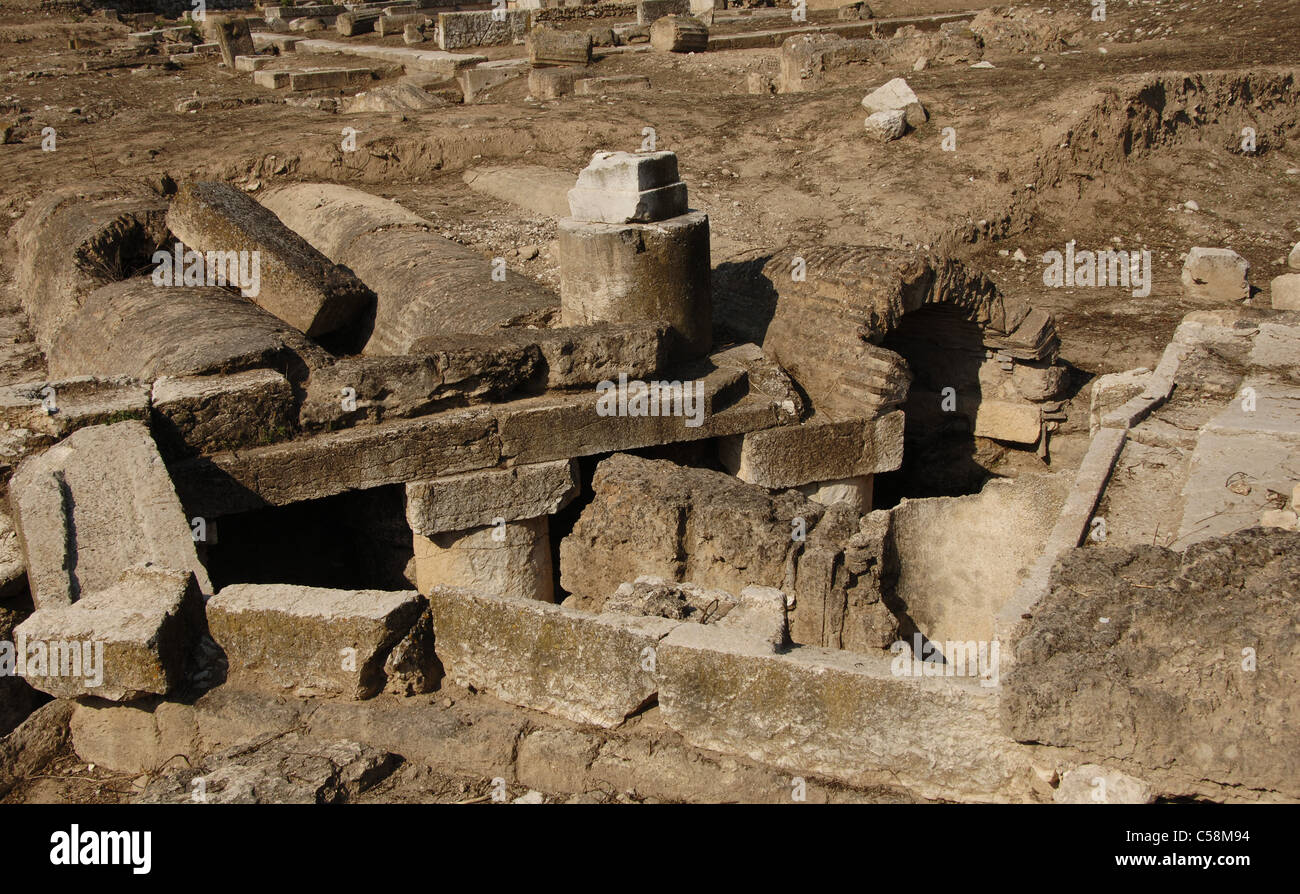 Greece. Argos. Roman Baths. Ruins. Peloponnese Region Stock Photo - Alamy