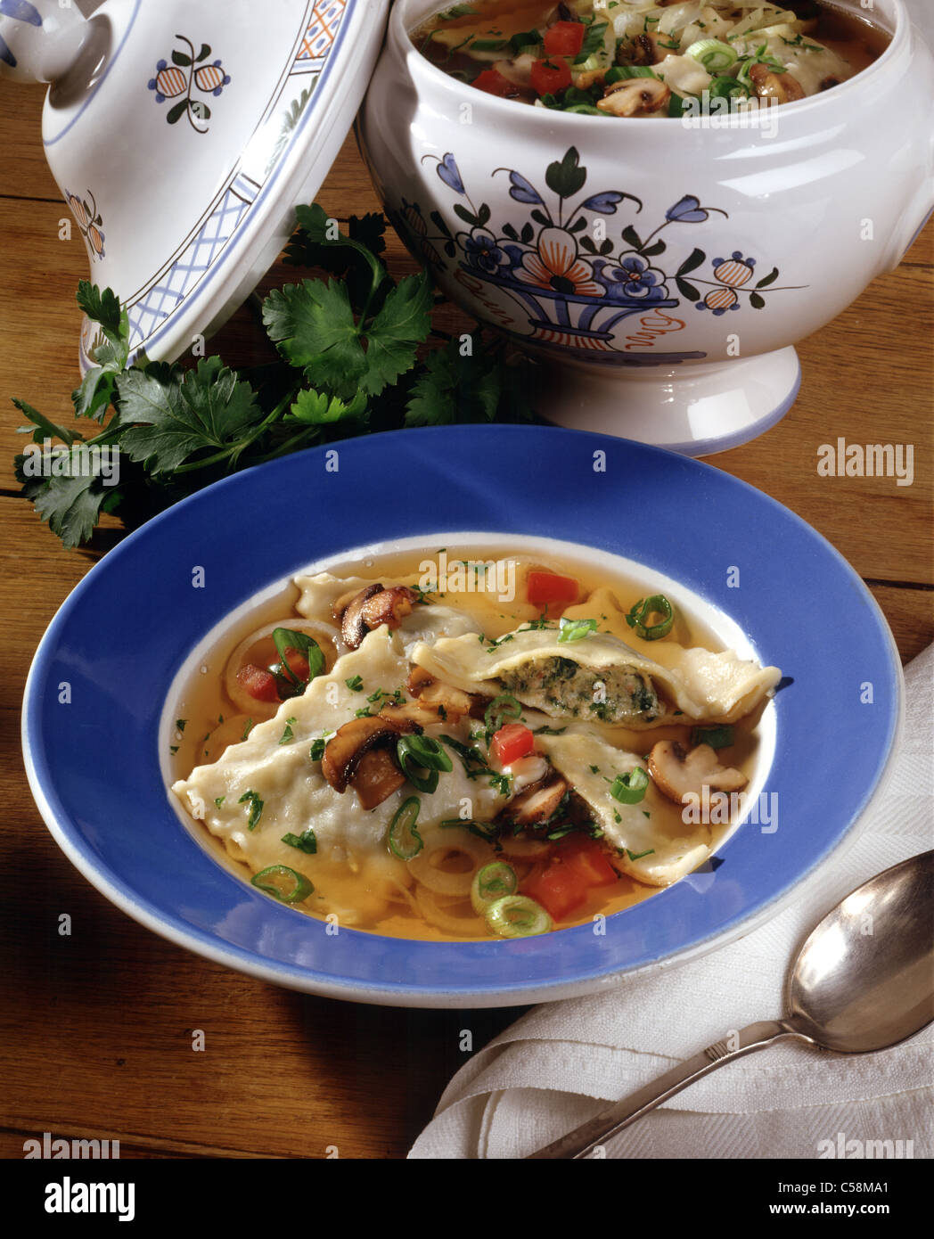 Swabian pocket - soup Stock Photo - Alamy