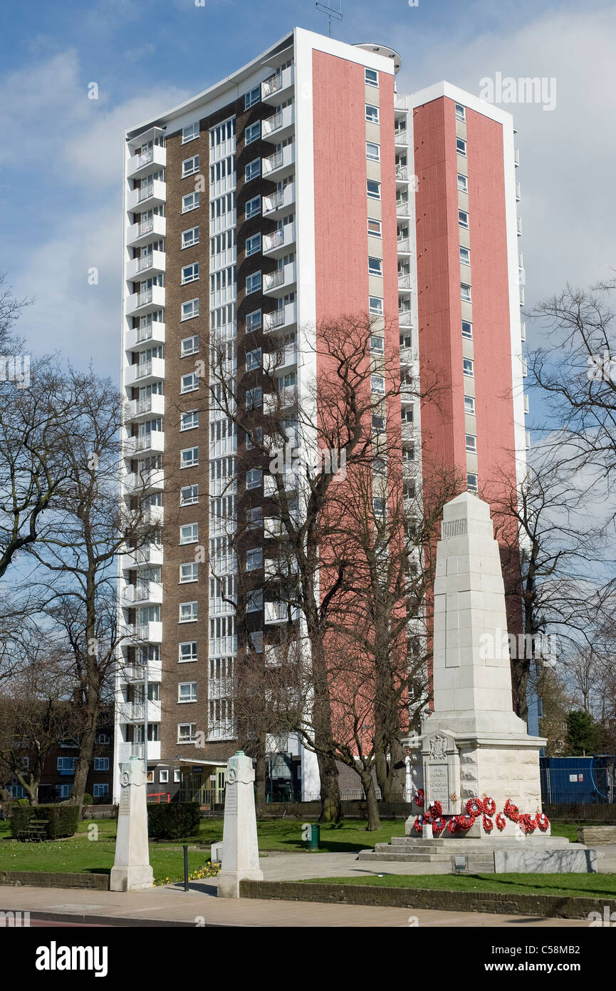 High rise block of flats in a city centre in England Stock Photo - Alamy