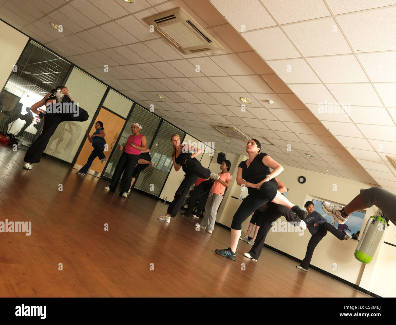 Combat Fitness Class Using Martial Arts Techniques To Keep Fit Stock ...