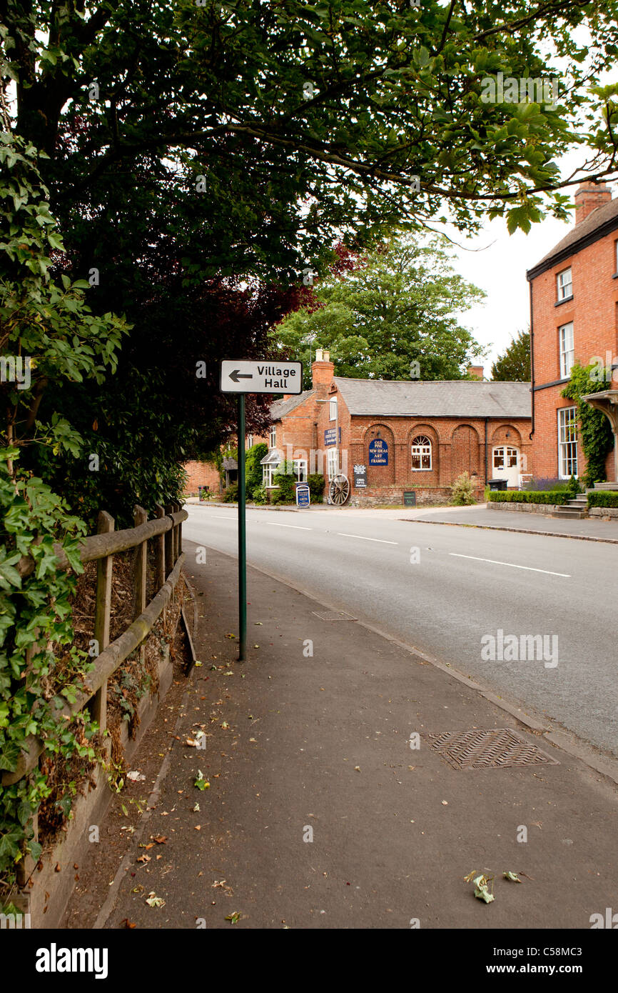UK Village Hall Sign Post Pole Signpost English Stock Photo - Alamy