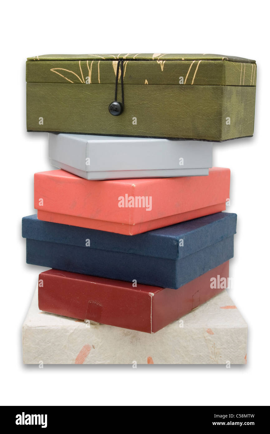 Gift box stack Stock Photo - Alamy