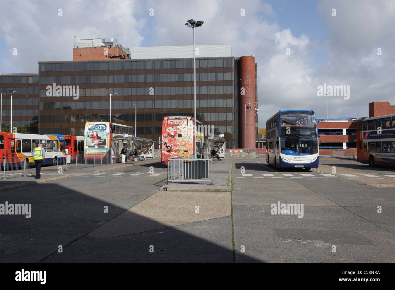 Folkestone Bus Station and Saga Building Stock Photo - Alamy