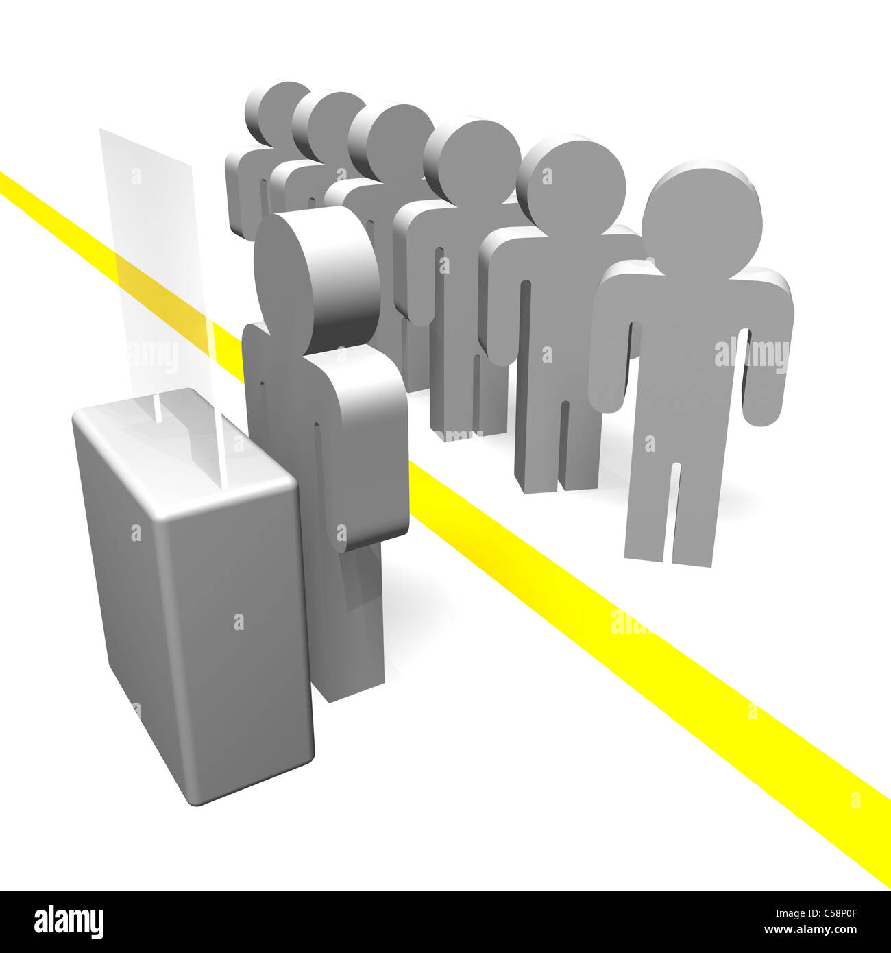 Stand behind yellow line sign hi-res stock photography and images - Alamy